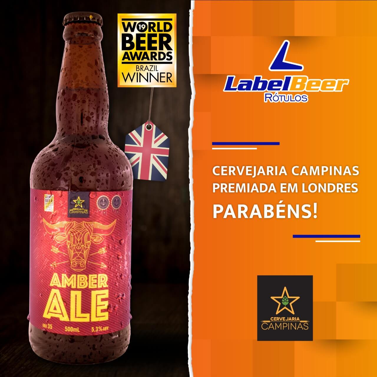 Cervejaria CAMPINAS é premiada na WBA! - LabelBeer